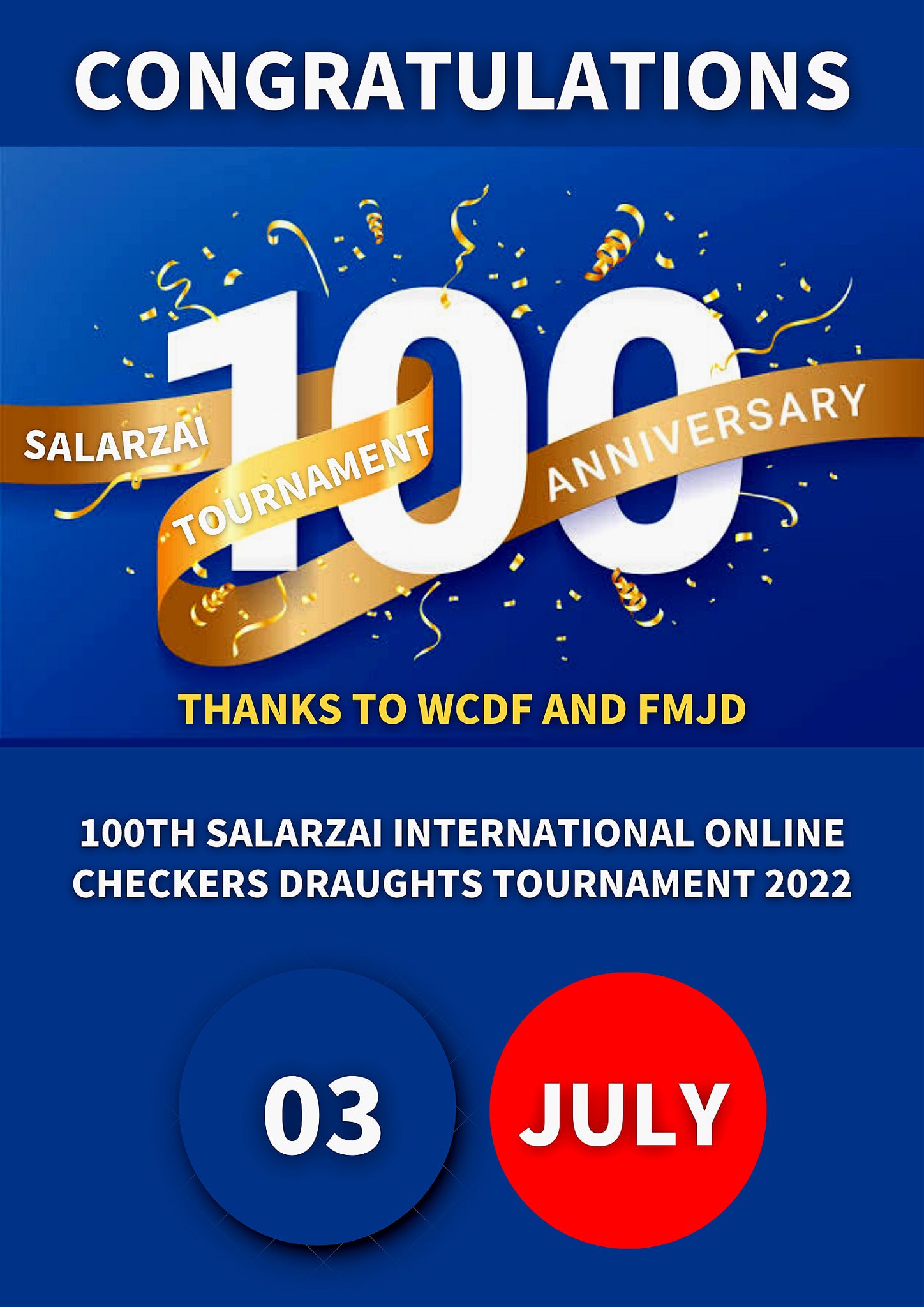 Salarzai International Online Checkers Tournament over 100 tournaments ...